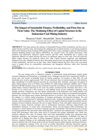 The Impact of Sustainable Finance, Profitability, and Firm Size on Firm ...