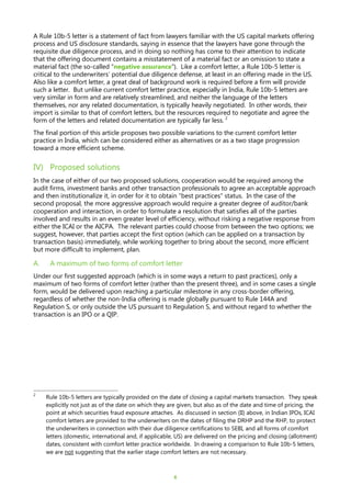 Too much comfort - The current status of auditor comfort letters in ...