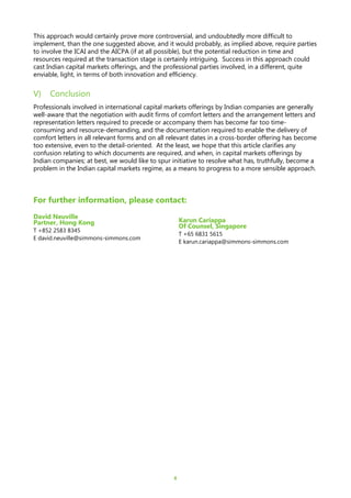 Too much comfort - The current status of auditor comfort letters in ...