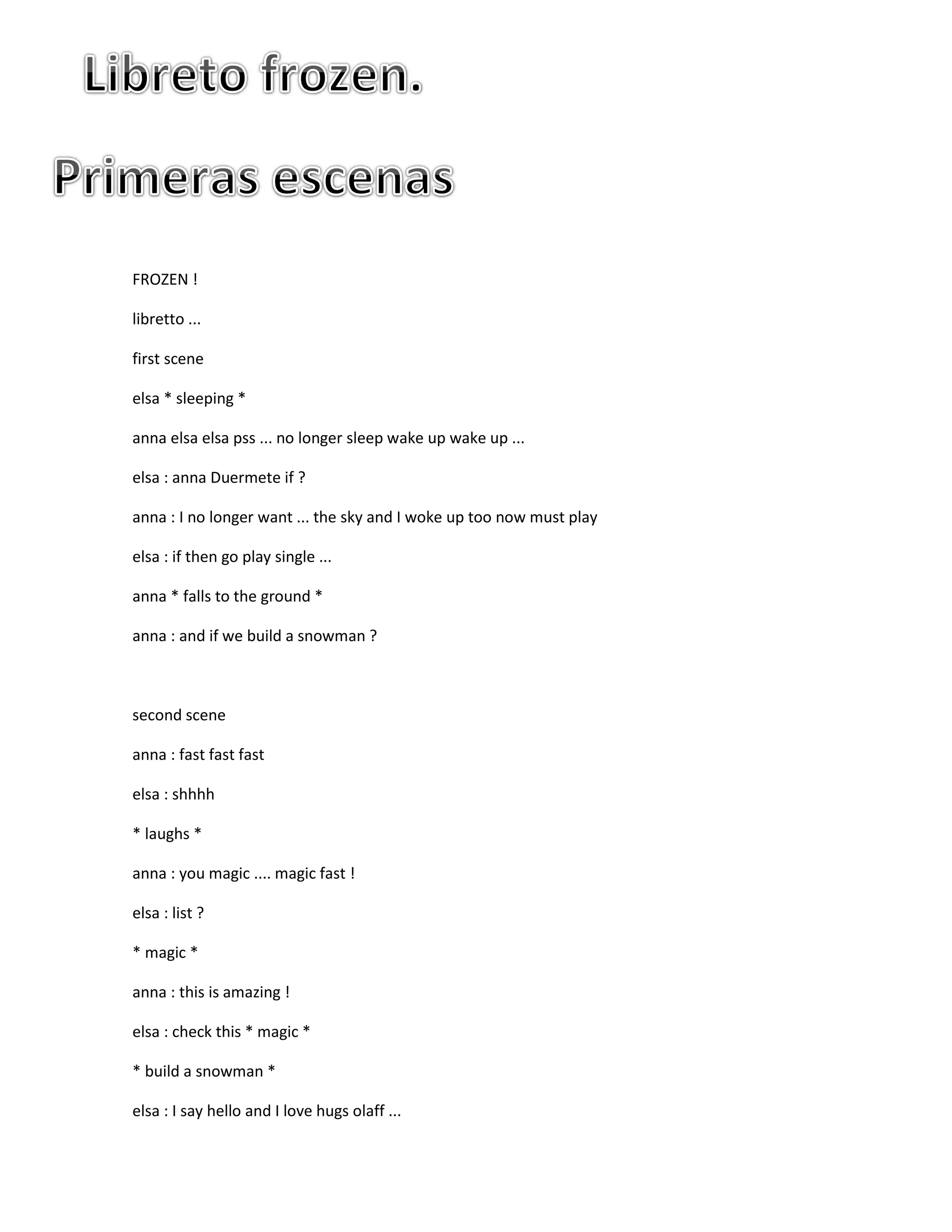 Libreto... de frozen | DOCX