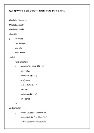 C++ 25 programs Class XII | PDF