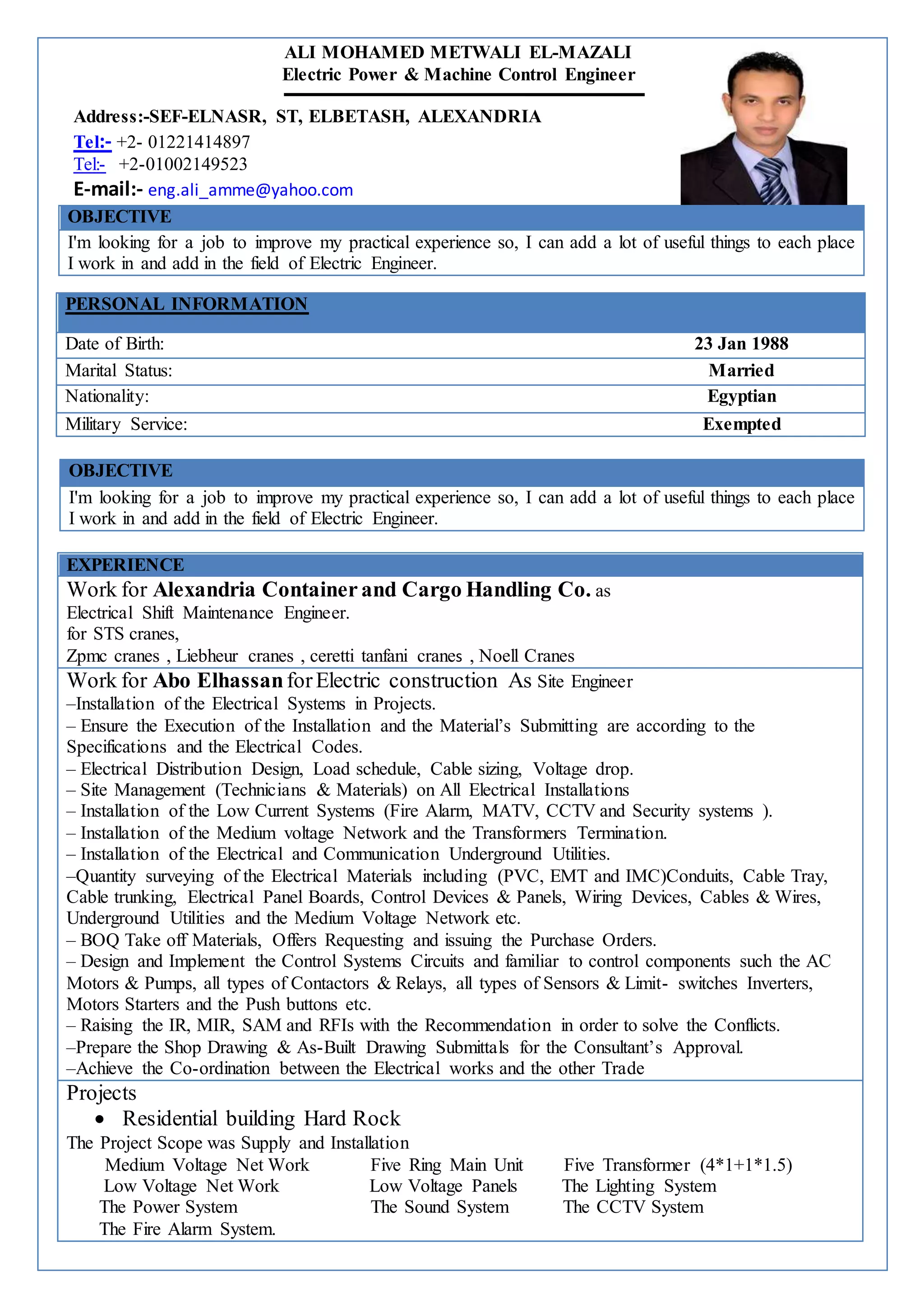 ENG-ALI CV construction | DOCX