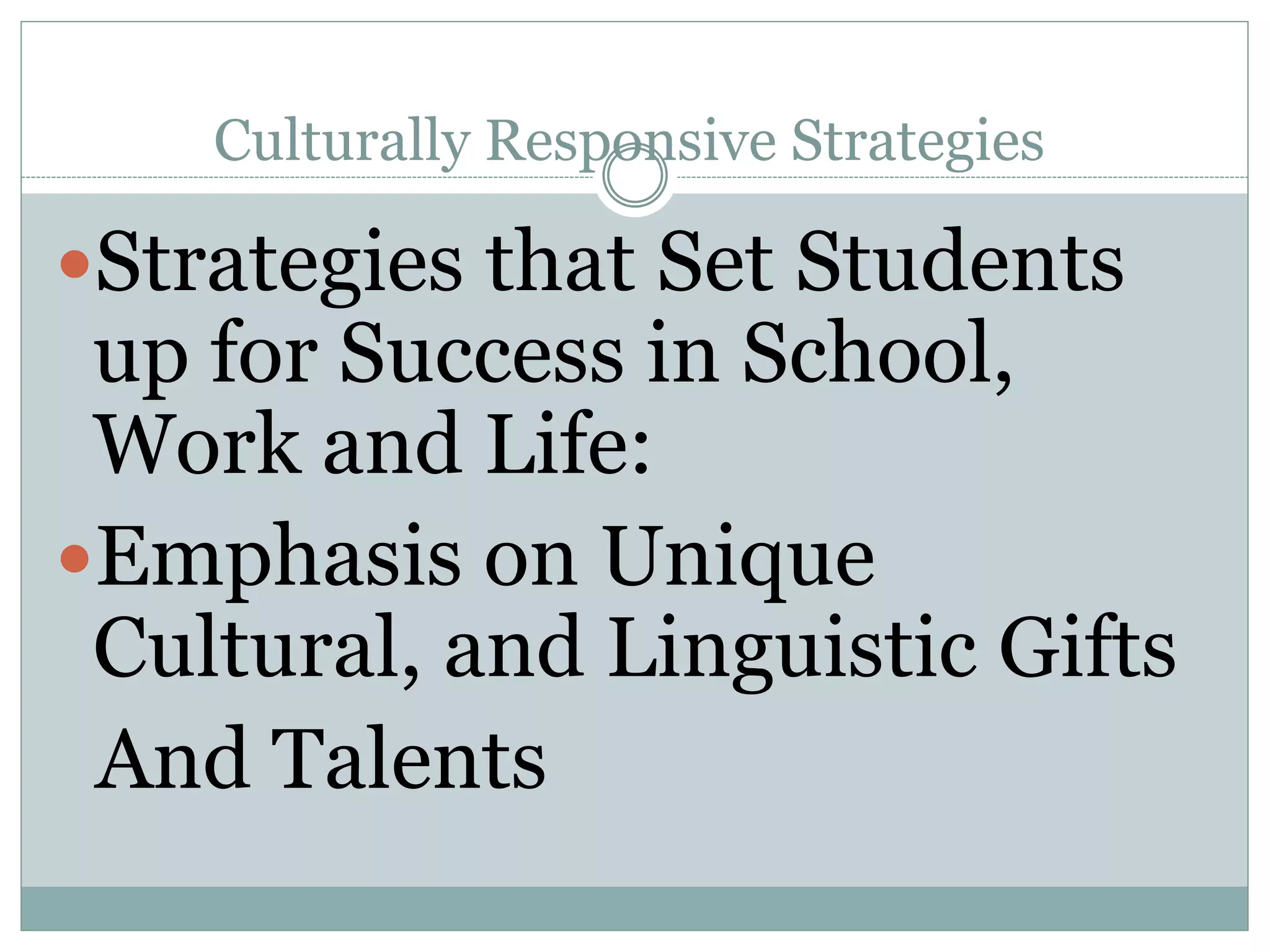 Culturally Responsive Strategies to Enhance ESL Instruction in (1 ...