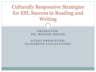 Culturally Responsive Strategies to Enhance ESL Instruction in (1 ...