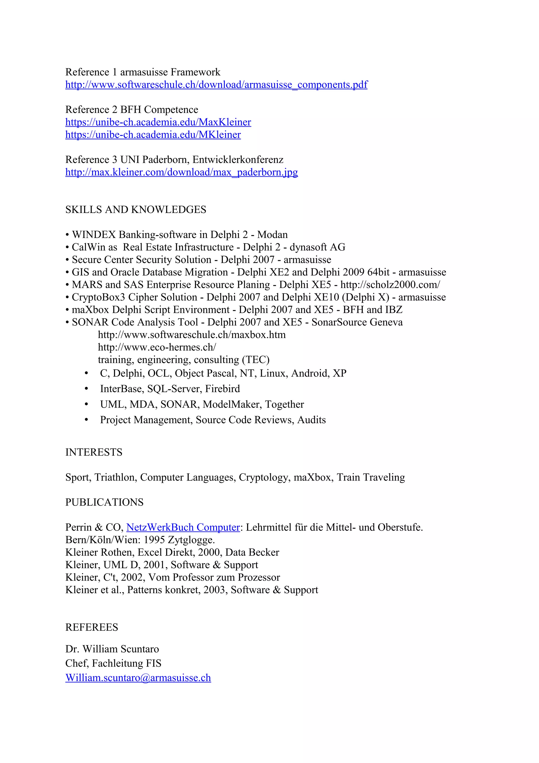 CV_Max_Kleiner_2017 | PDF