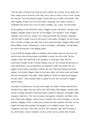 Evolution of Blogging | PDF
