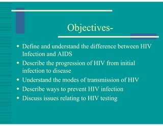 basic_AIDS_presentation | PDF | Sexual Health | Diseases and Conditions