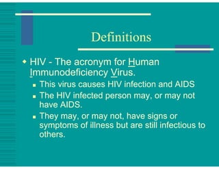 basic_AIDS_presentation | PDF | Sexual Health | Diseases and Conditions