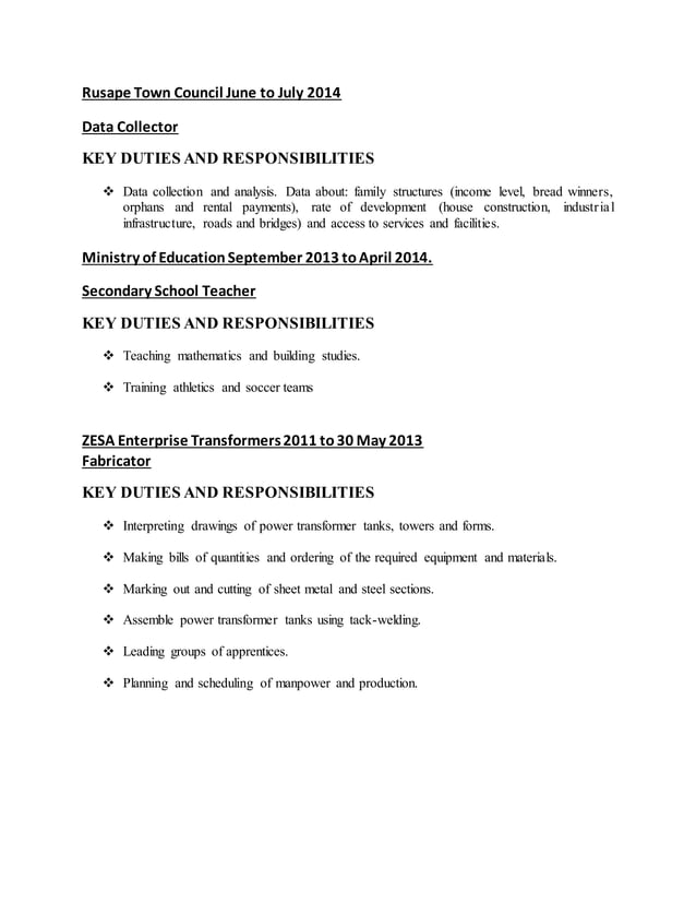 Curriculum Vitae for RATEIWA REGIS | PDF