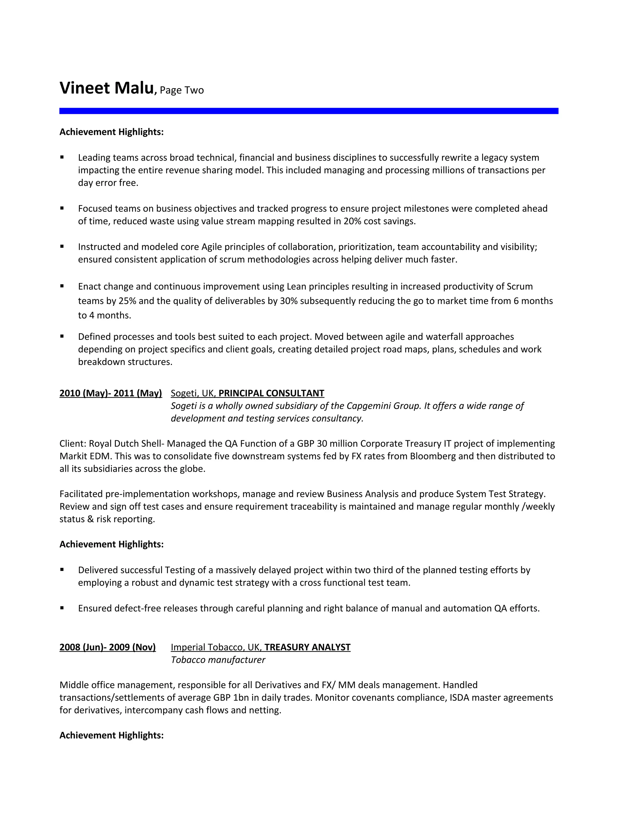 Vineet Malu-Resume | DOC