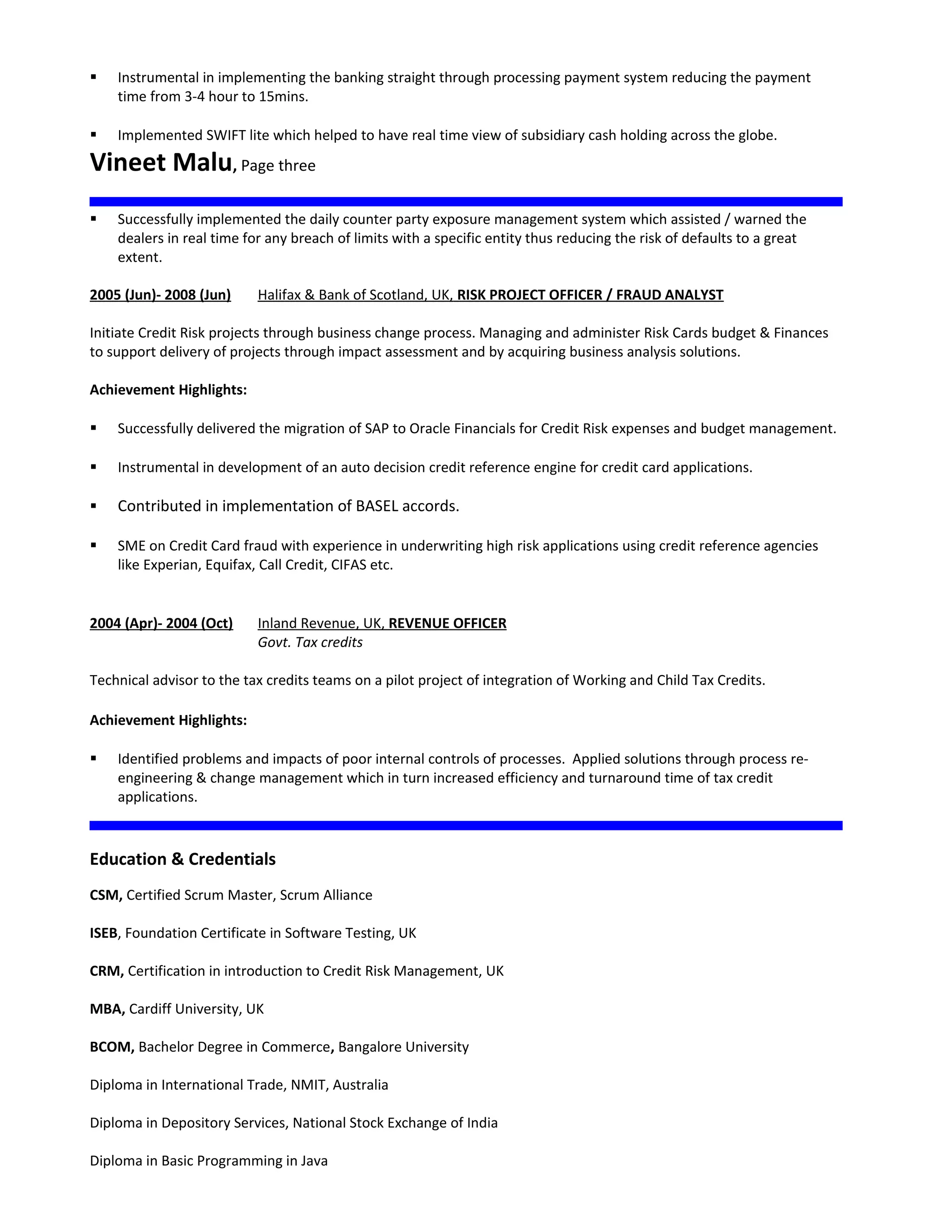 Vineet Malu-Resume | DOC