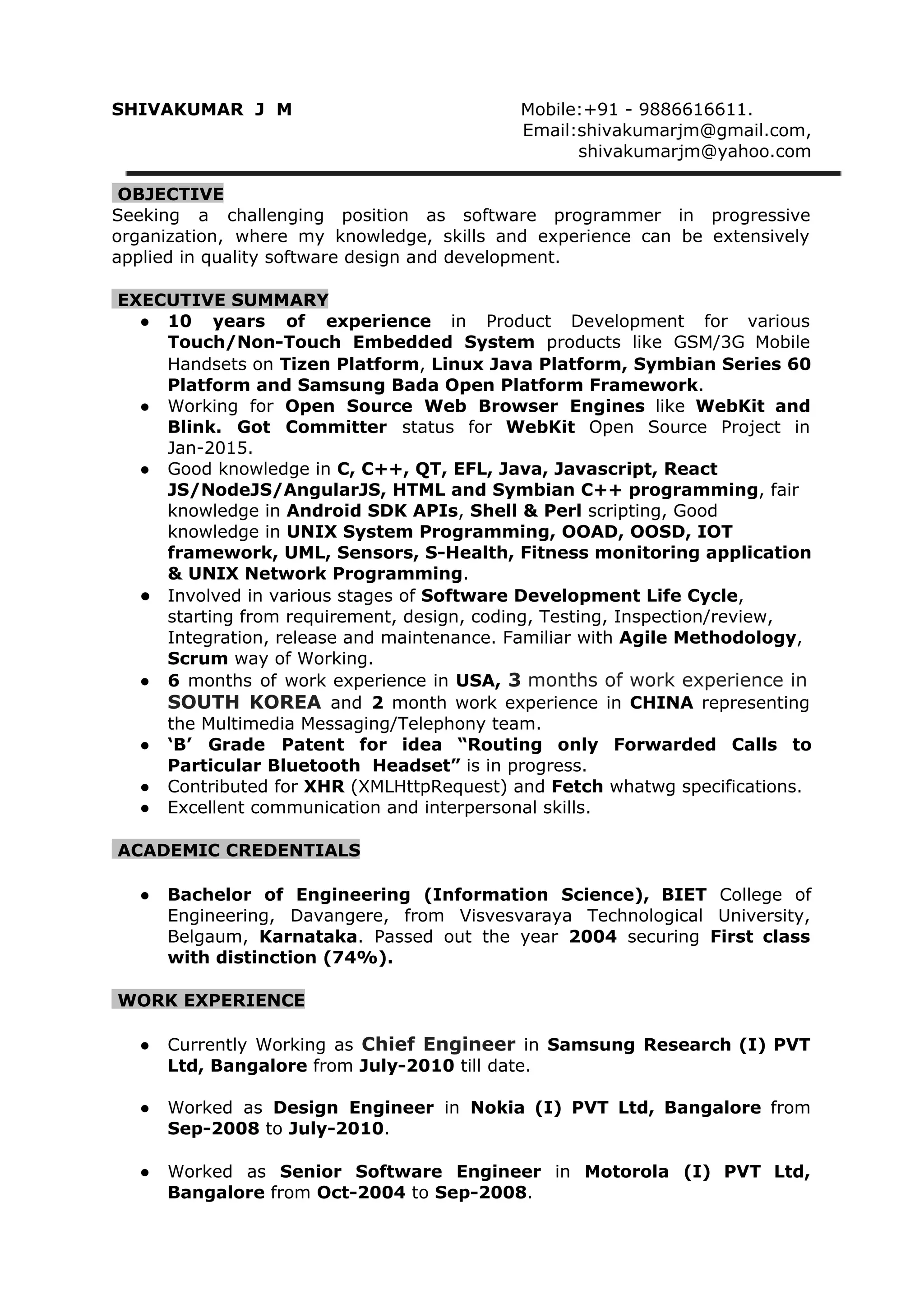 ShivakumarJM-CV | PDF