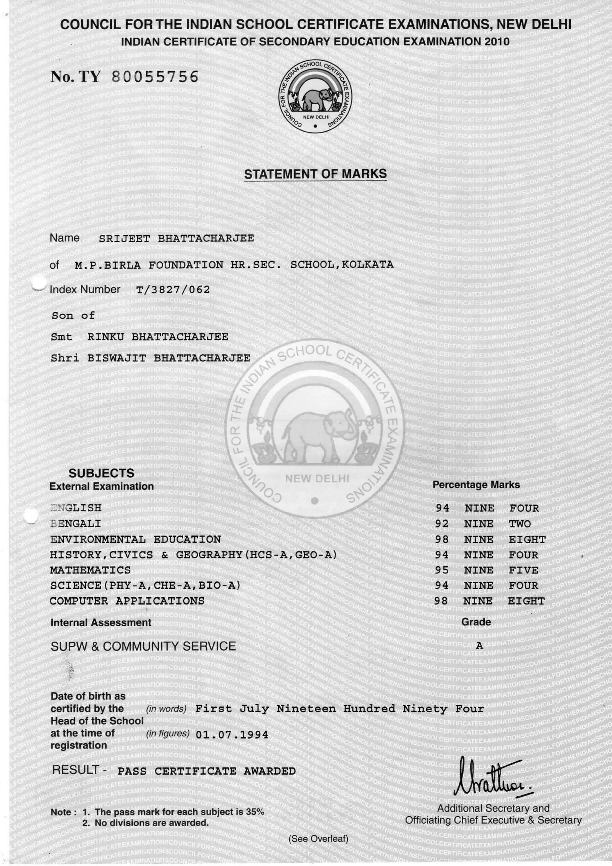 ICSE marks | PDF