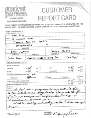 Customer Report Card | PDF