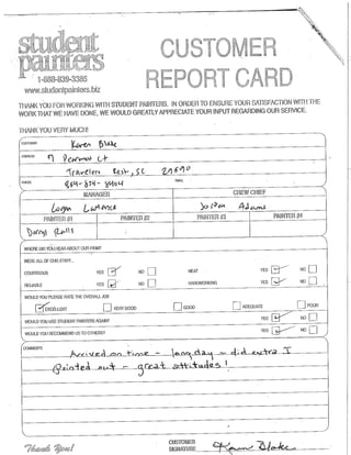 Customer Report Card | PDF
