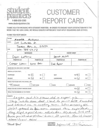Customer Report Card | PDF