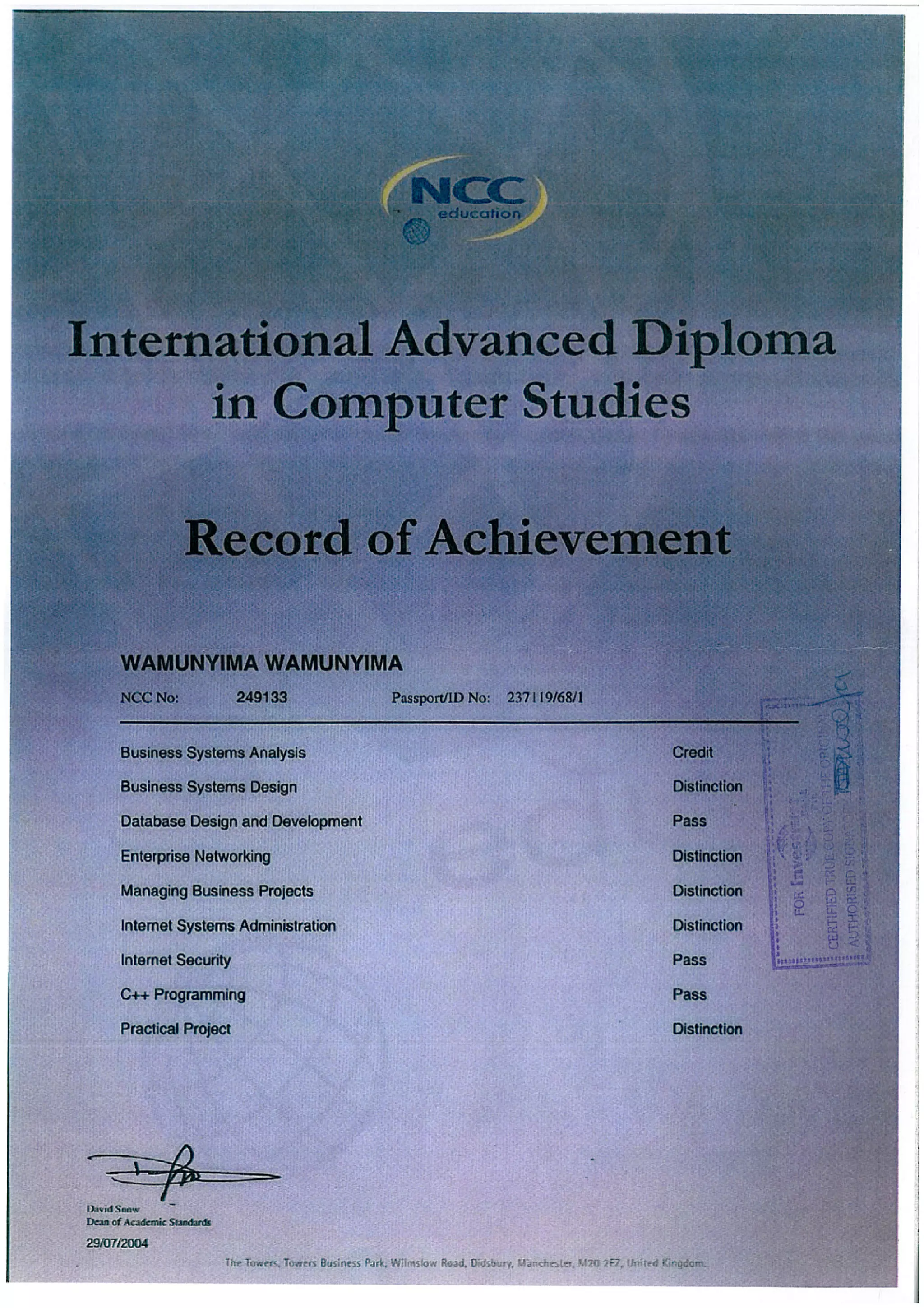 Advanced Diploma Grades | PDF