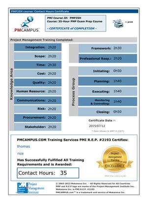 PMP e-Sim Training Center | PDF