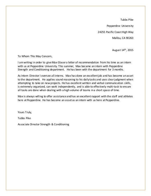 Letter of Recc - Pepperdine