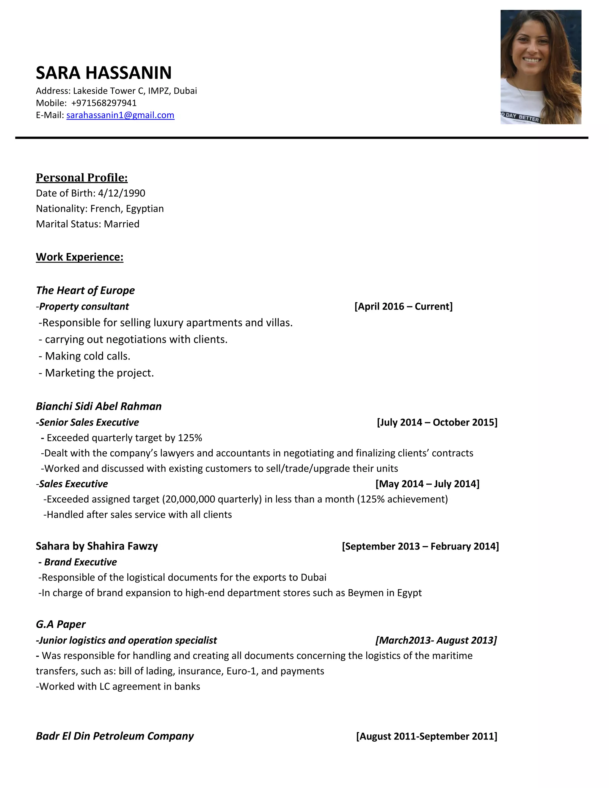 sara sherif CV | PDF