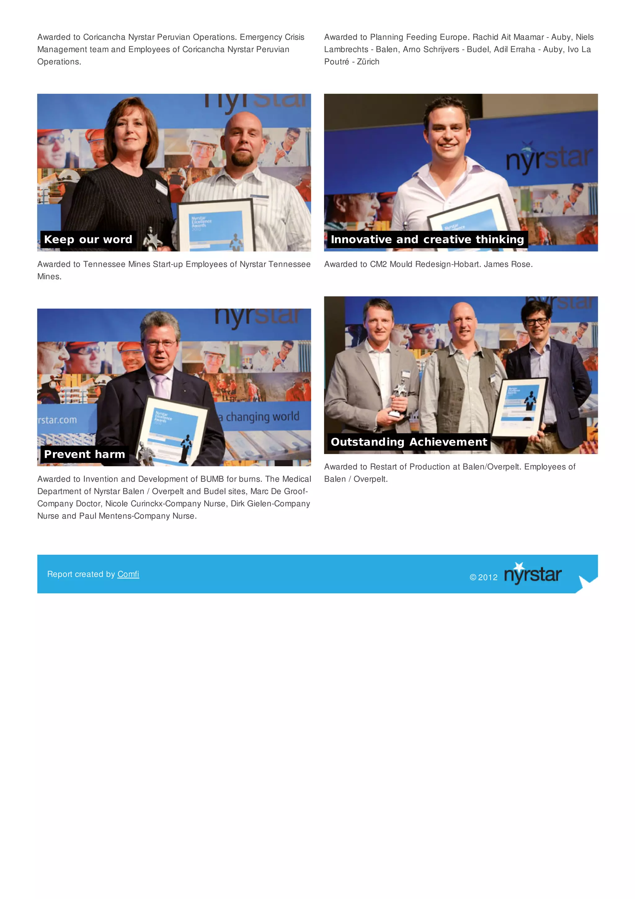 2010 Nyrstar Excellence Awards | PDF | Business and Finance
