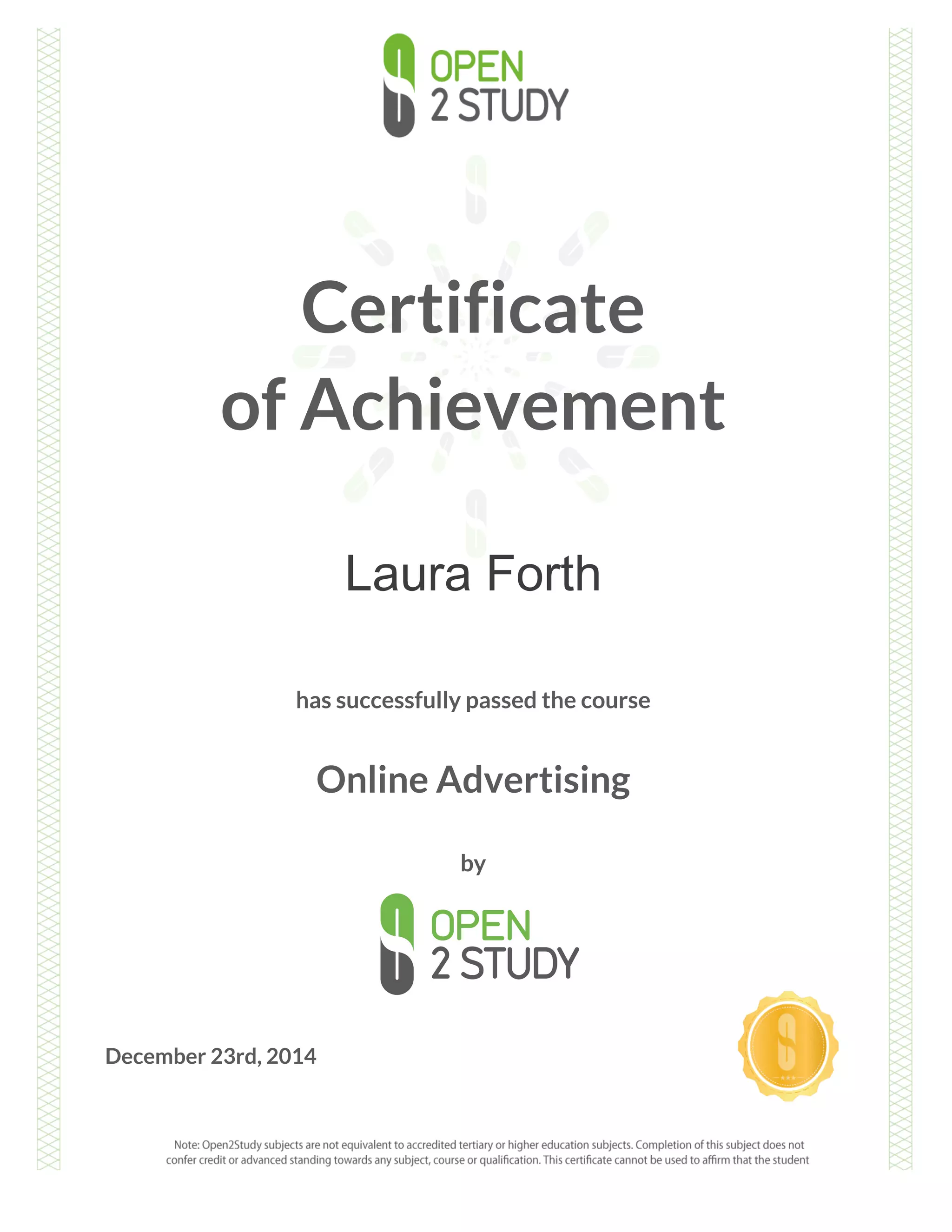 Online Advertising Certificate | PDF | Online Education | Education