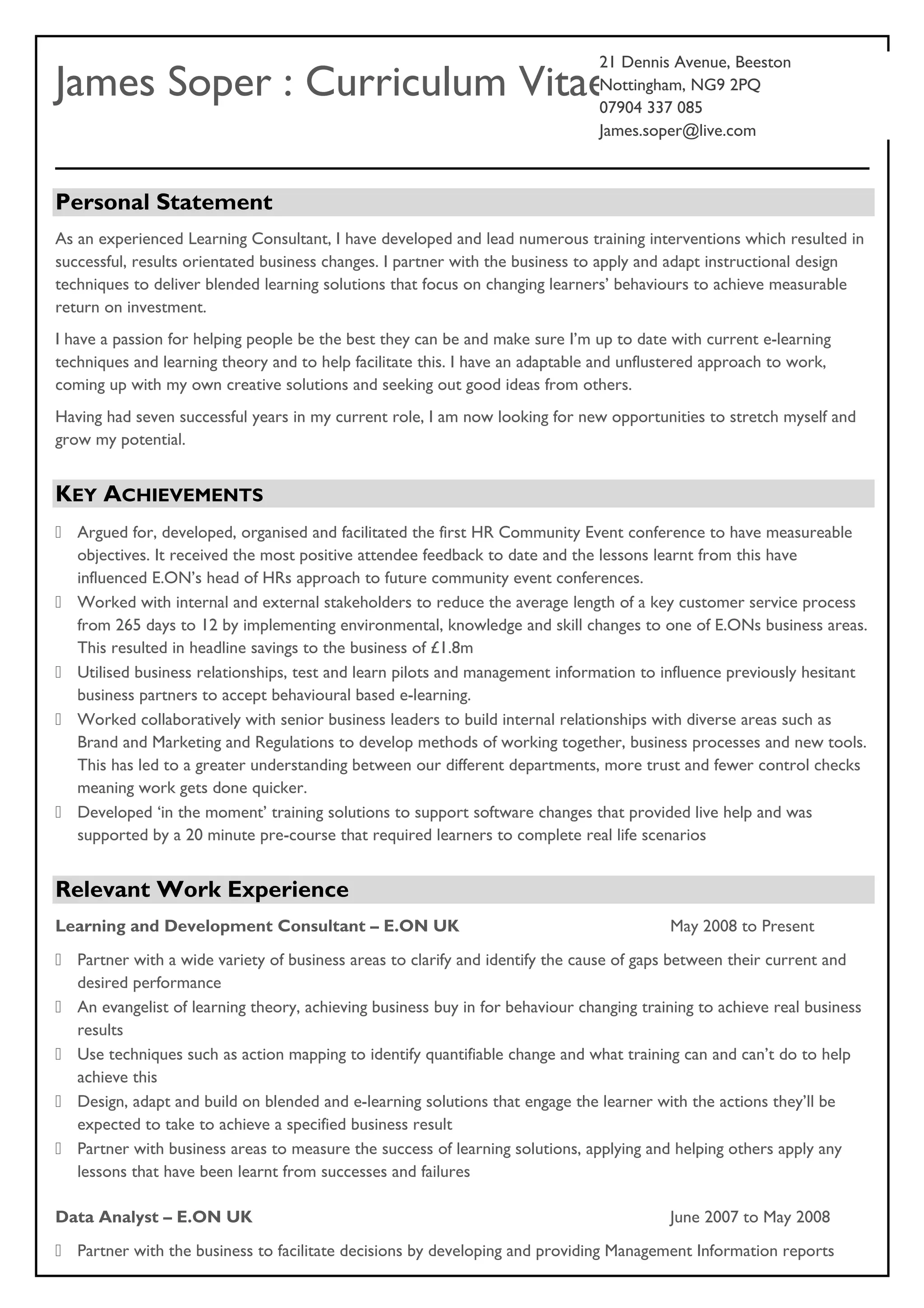 James Soper CV 2015 | PDF