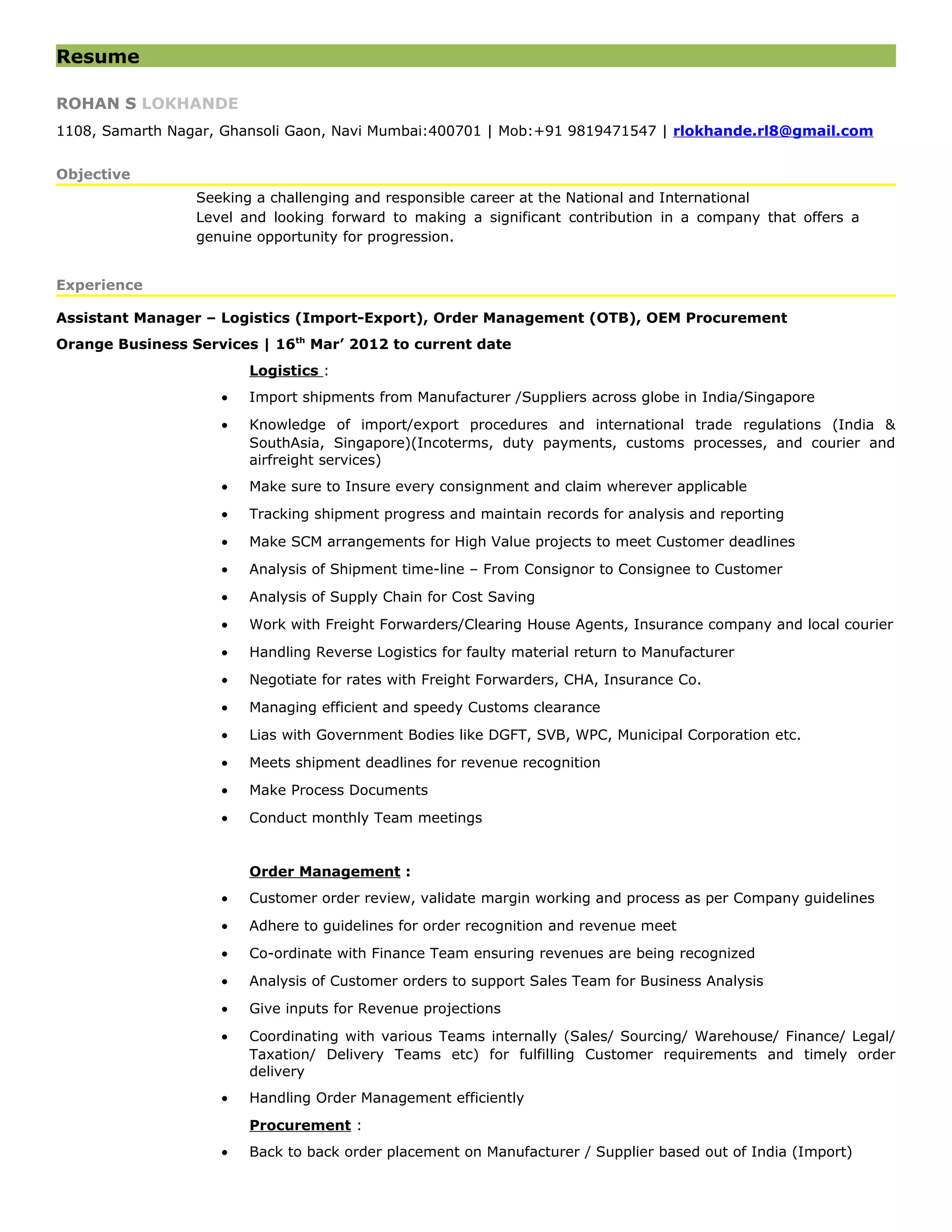 Resume - Rohan Lokhande - v5 | DOC
