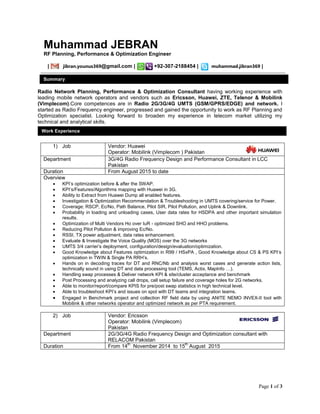 Muhammad Jebran_RF Consultant_2G_3G_LTE | PDF