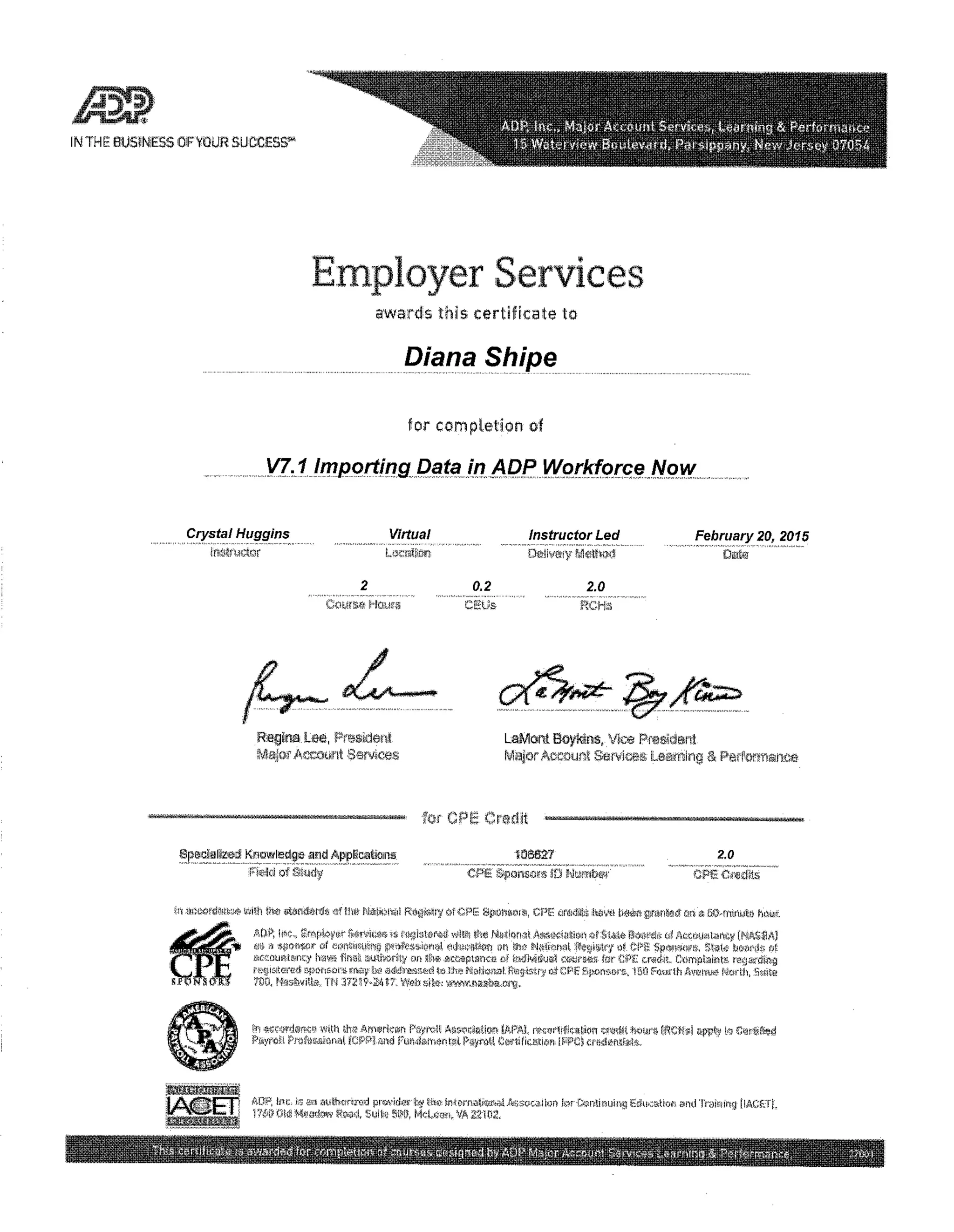 adp certificates | PDF
