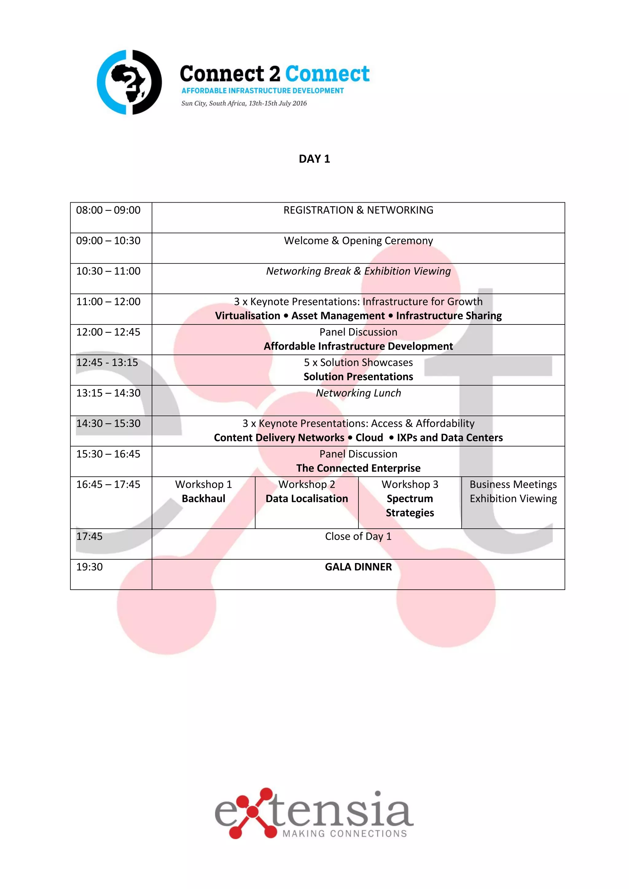 C2C 2016 draft programme. 28.01