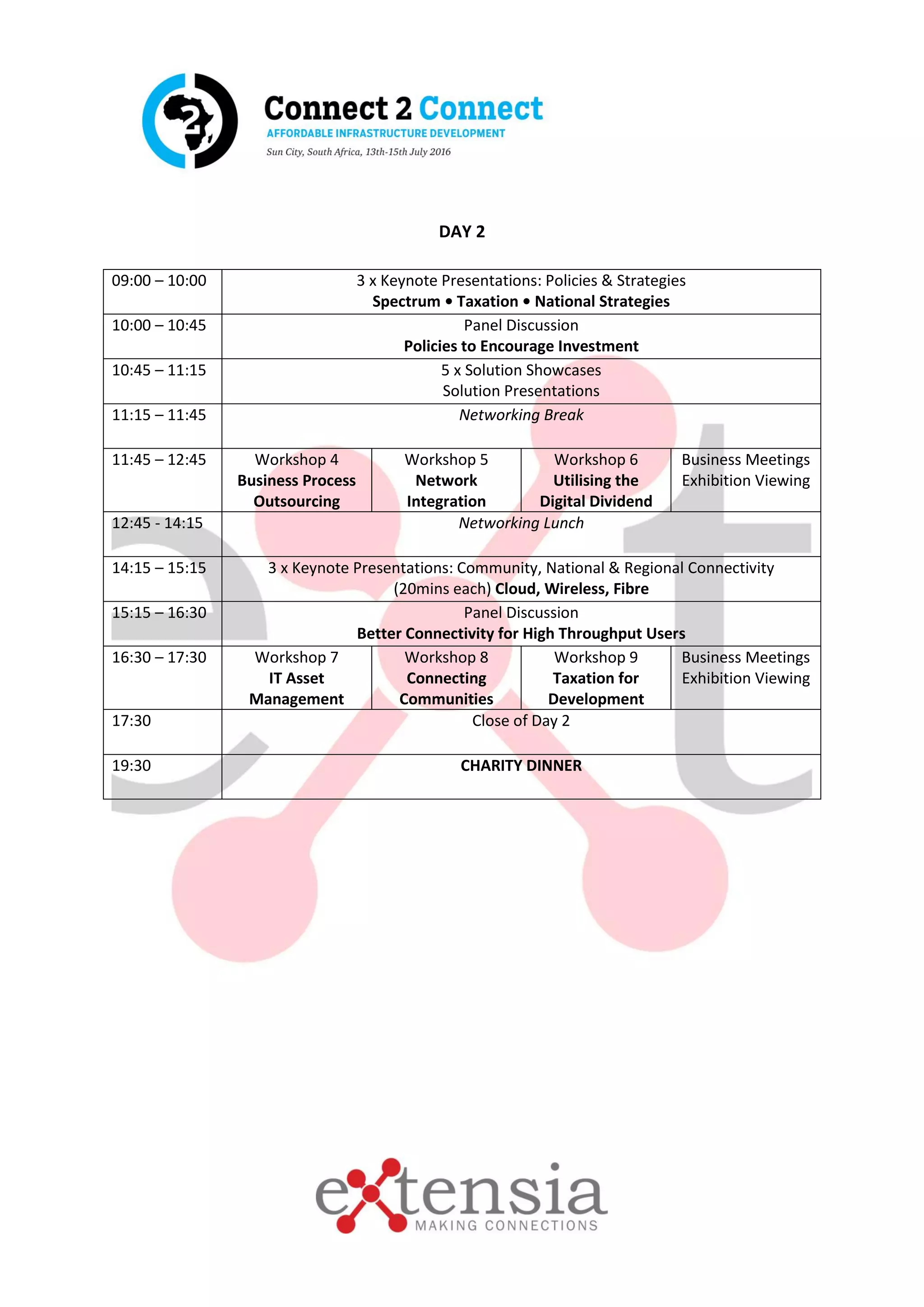 C2C 2016 draft programme. 28.01