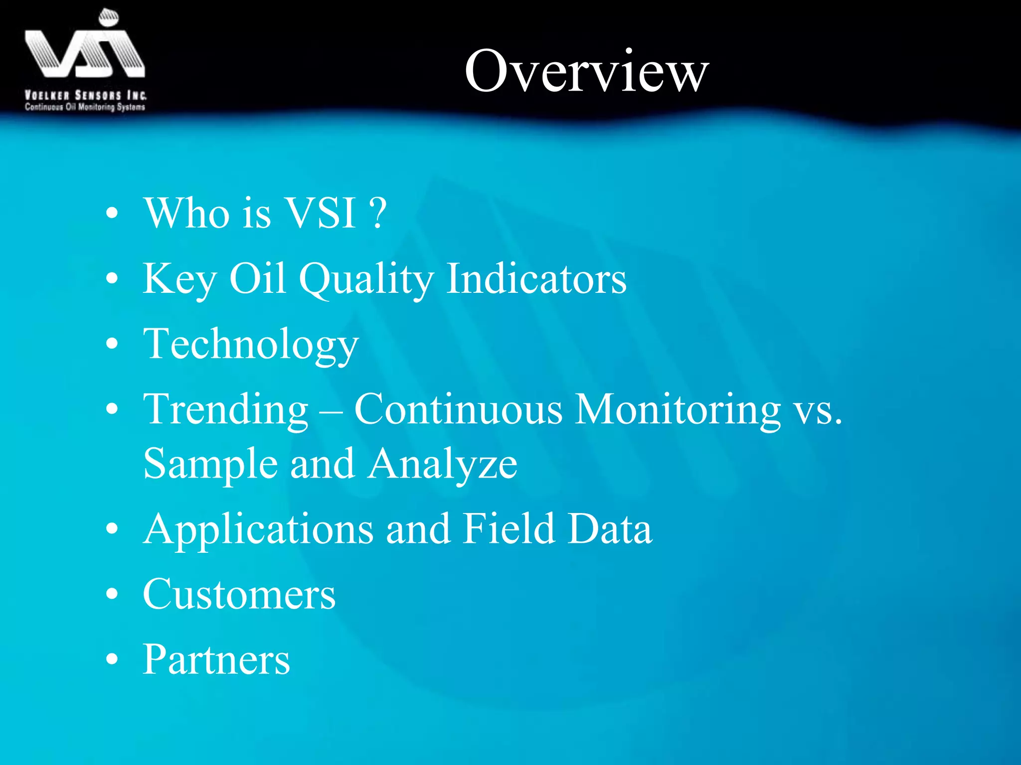 VSI Oil Sensor Overview | PPTX