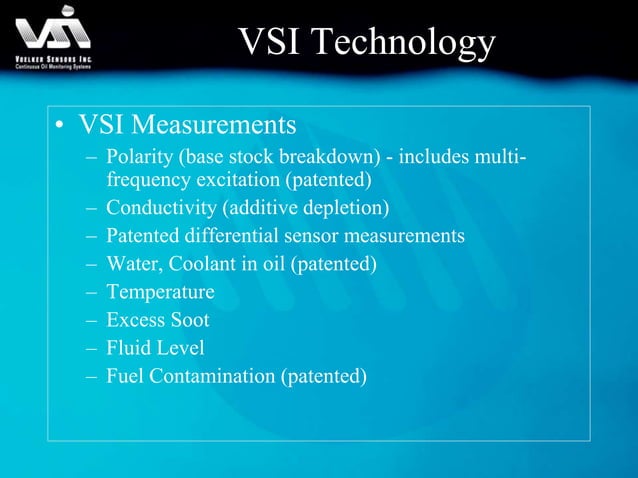 VSI Oil Sensor Overview | PPTX