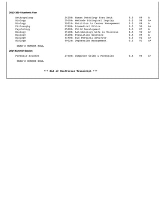 Unofficial Transcript_TrentUniversity | PDF