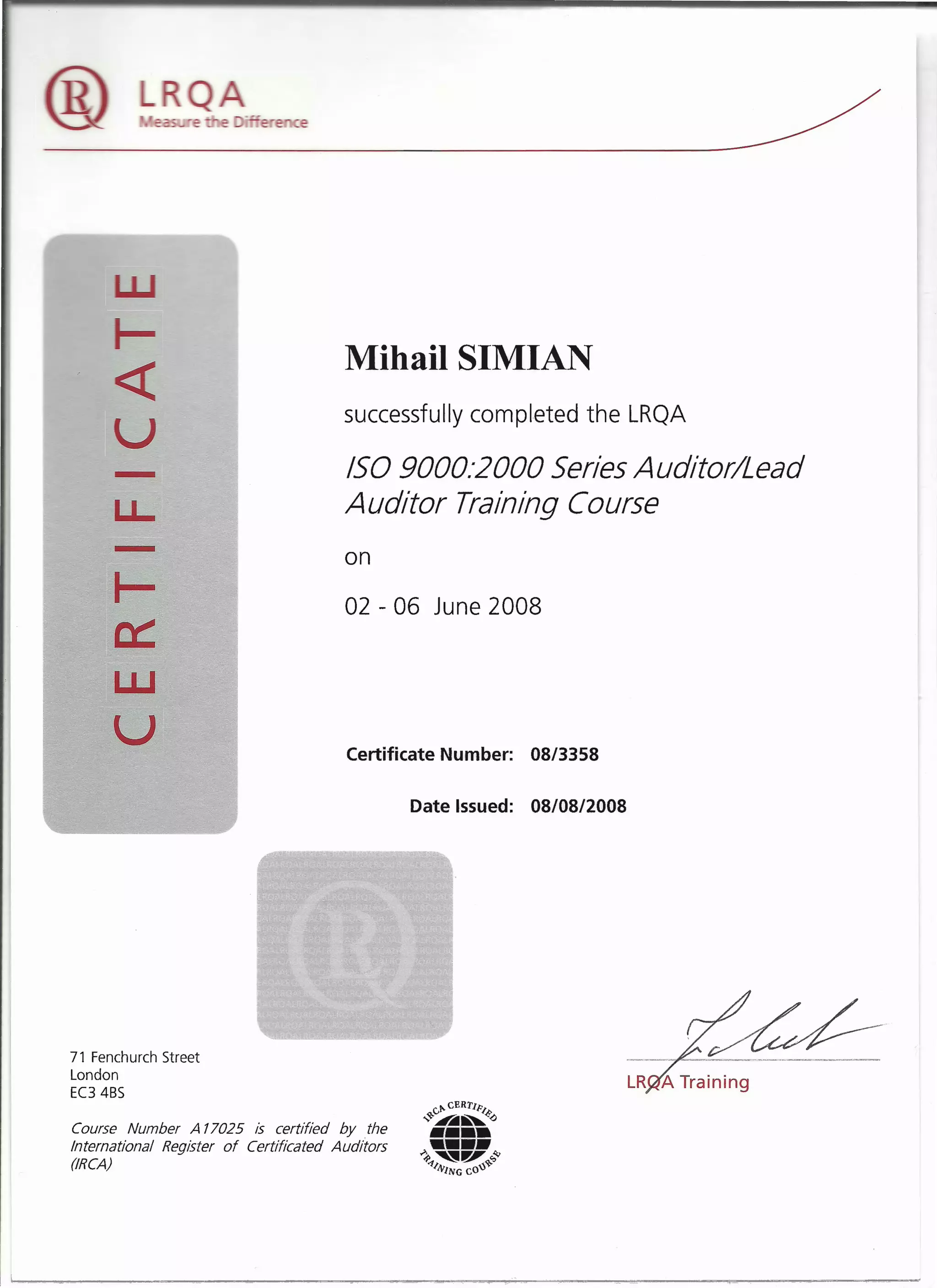 LRQA June 2008 | PDF