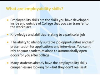C2C Employability-Basic 002.pptx | Resume Writing and Advice | Job Search