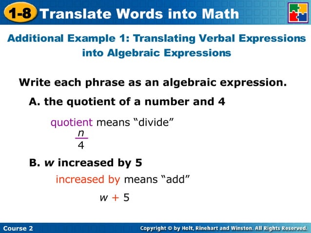 Translating Expressions | PPT