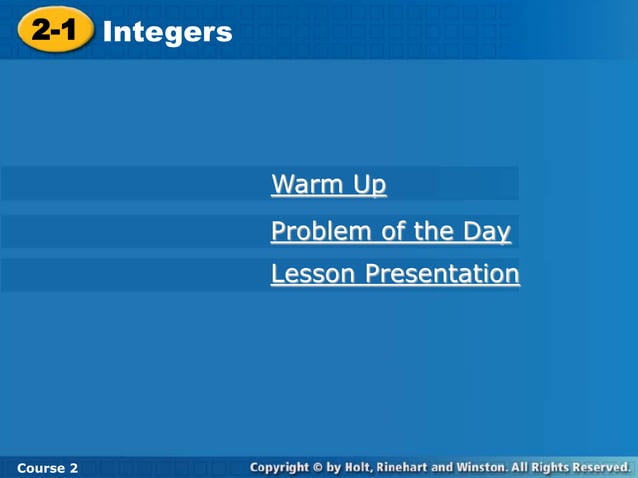 integers | PPT