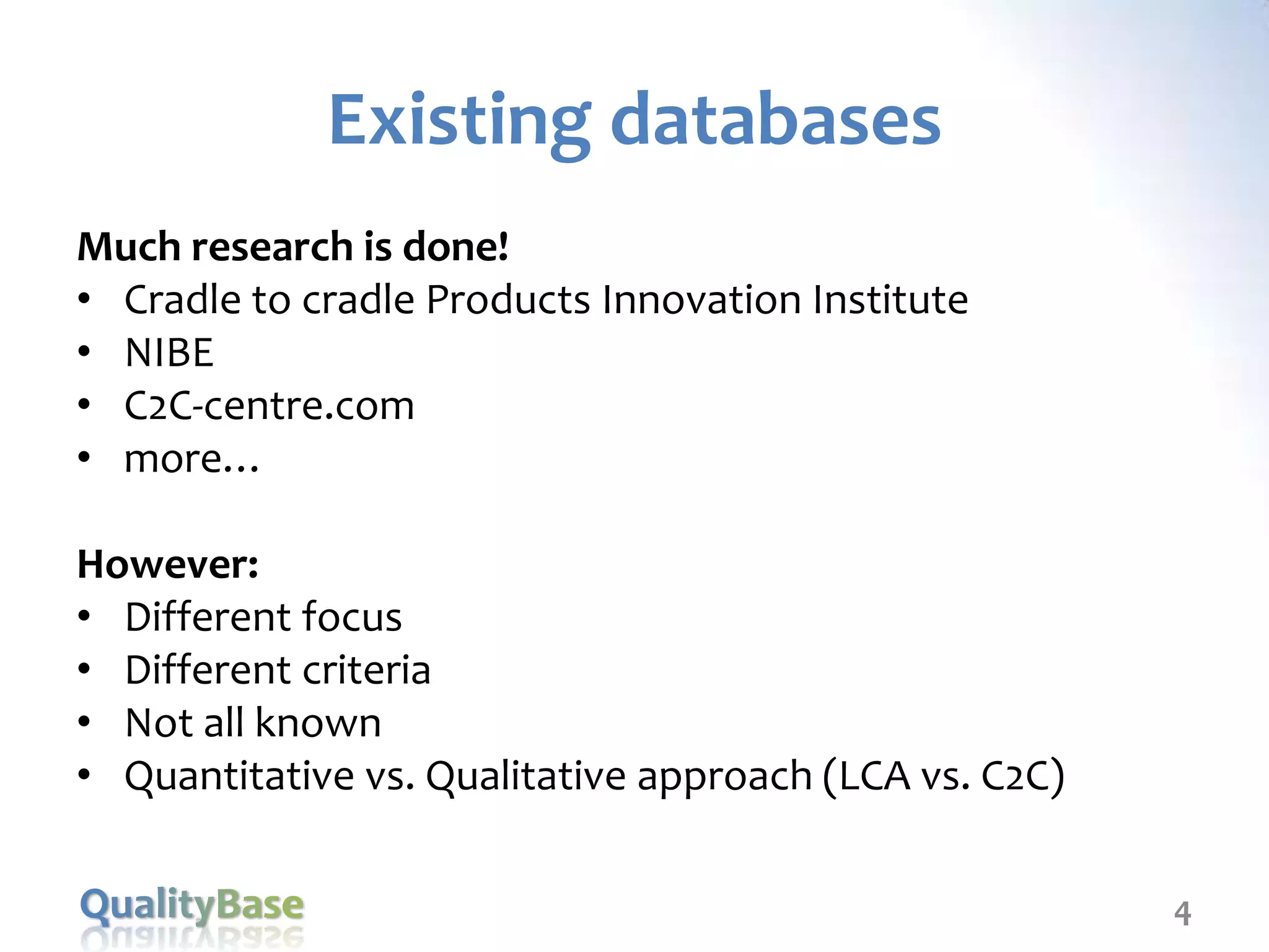 Examples of continuing projects at C2Clab; database & Happy Healthy ...