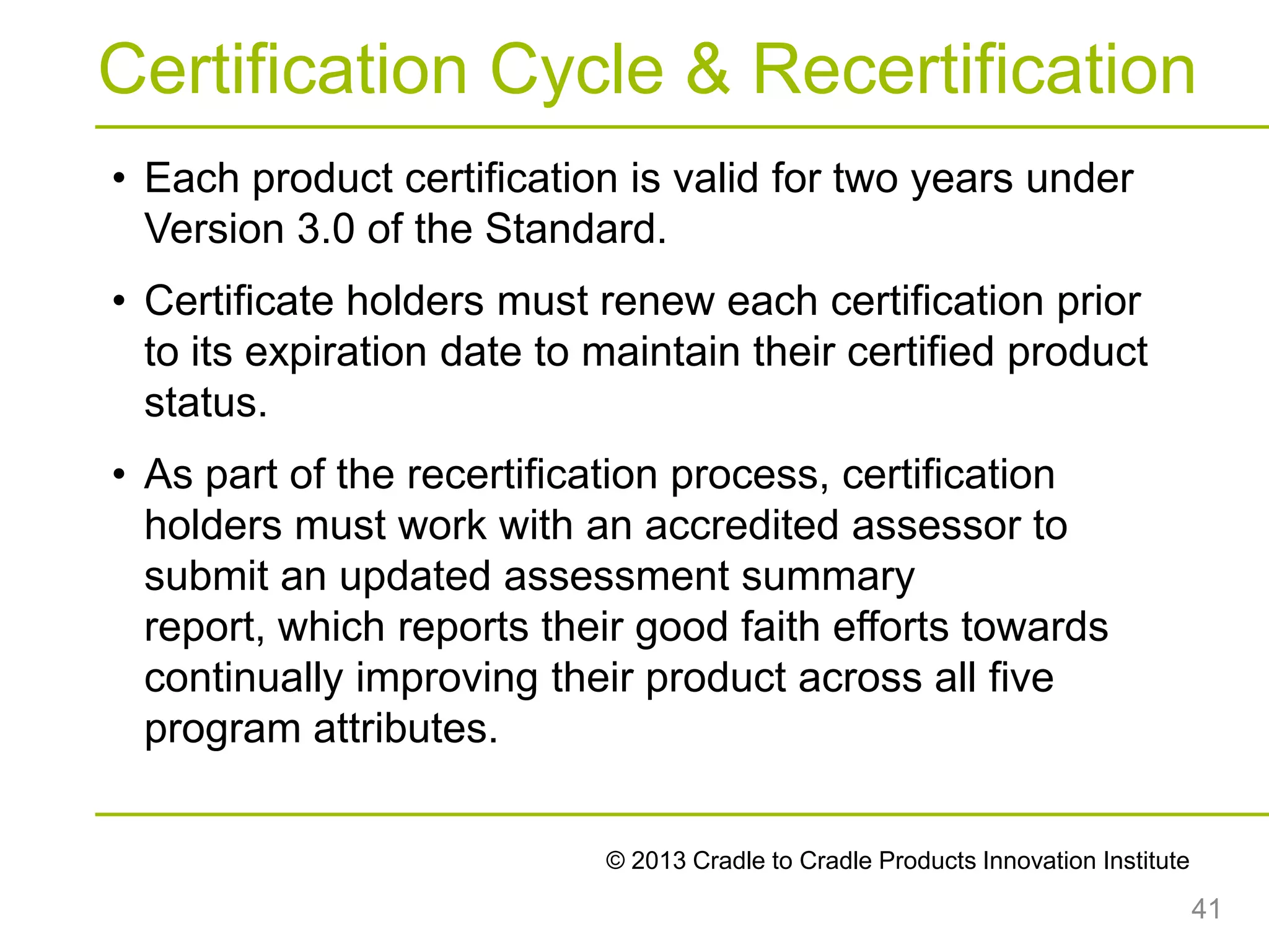 Overview of the Cradle to Cradle Certified products program | PPTX