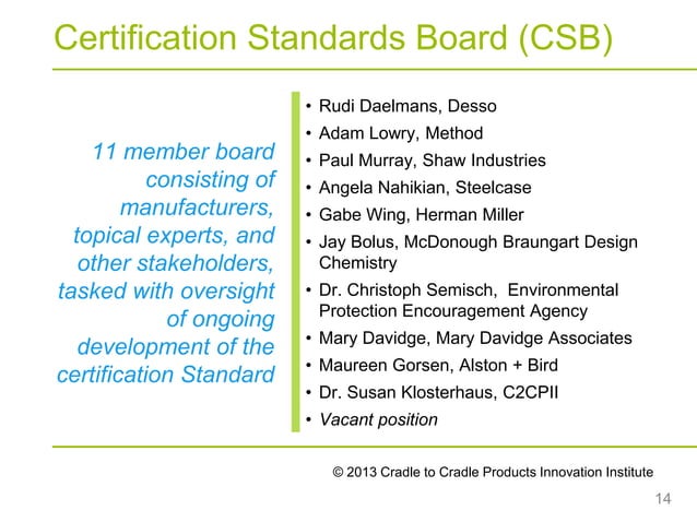 Overview of the Cradle to Cradle Certified products program | PPT
