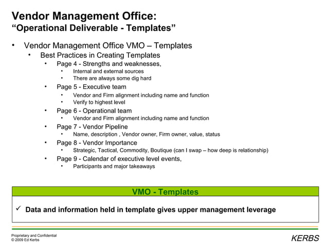 Vendor Management Office VMO | PPT | Business Operations | Business