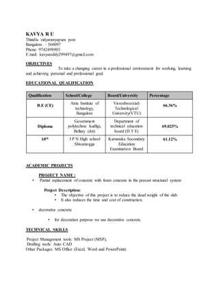 resume kavya | PDF