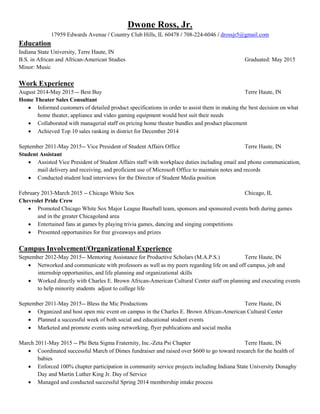 Dwone Ross Jr RESUME | PDF
