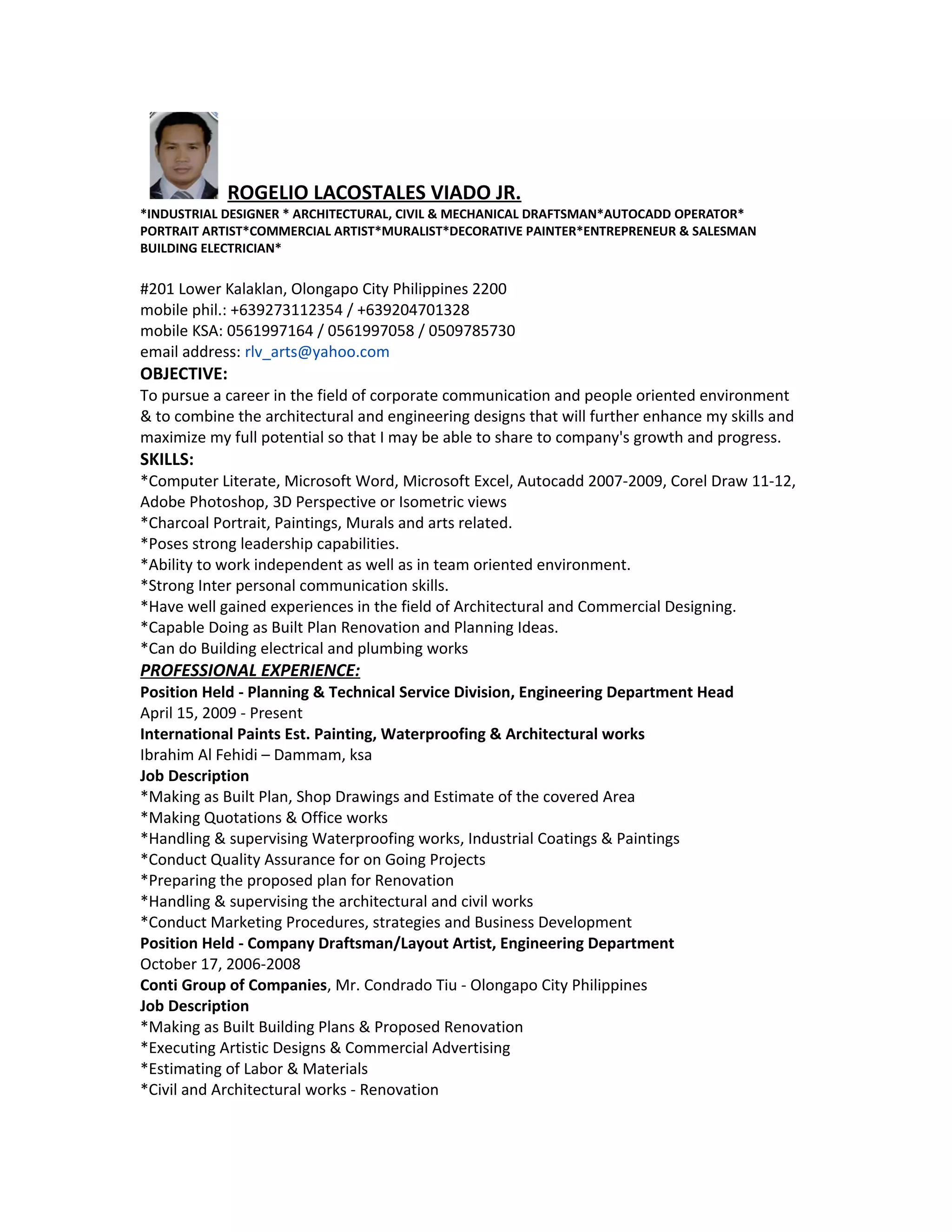 CV-ROGELIO L. VIADO JR (2016) | RTF