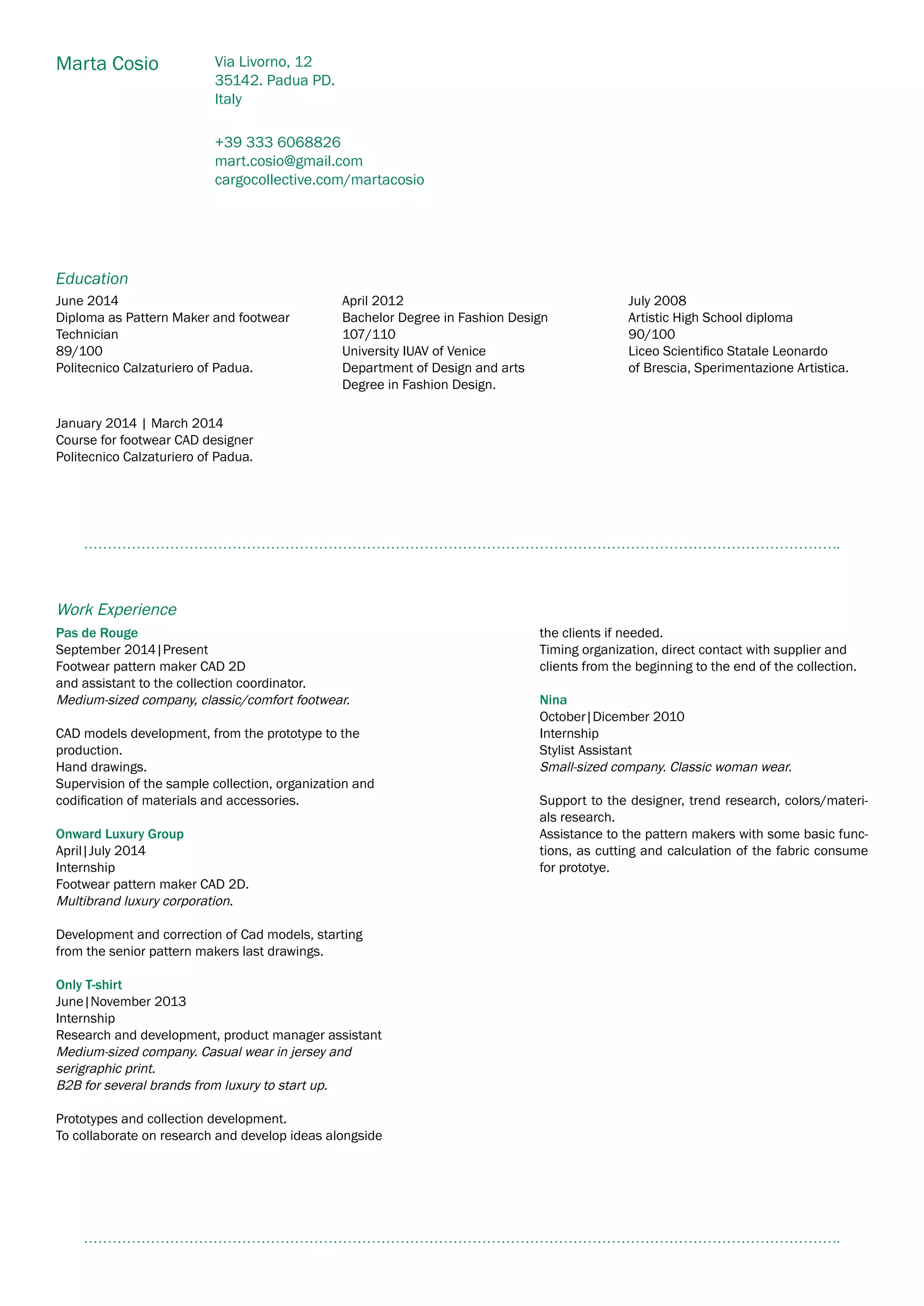 Marta Cosio CV eng | PDF