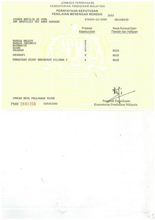 Penilaian Menengah Rendah (PMR) | PDF