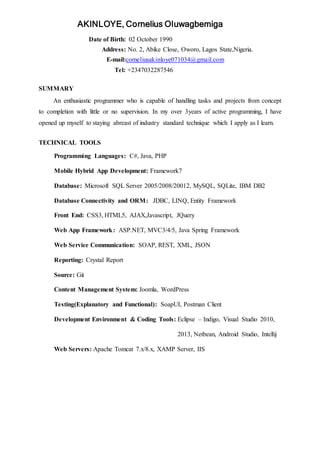 AKINLOYE CV | PDF