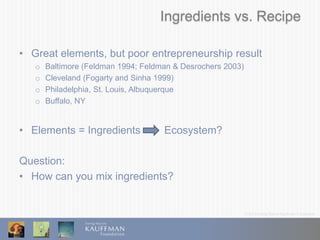 From Ingredients to RecipeIn Entrepreneurship Ecosystem | PPT
